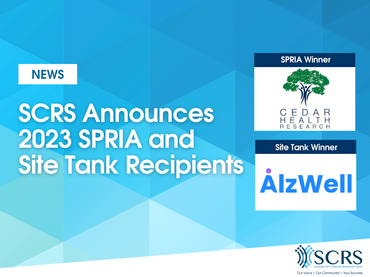 SCRS Congratulates 2023 SPRIA and Site Tank Award Recipients | Society ...