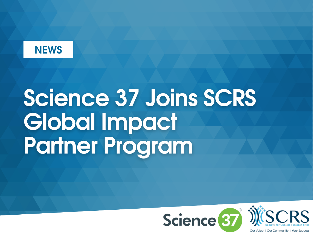 Science 37 Joins SCRS Global Impact Partner Program - Society for ...