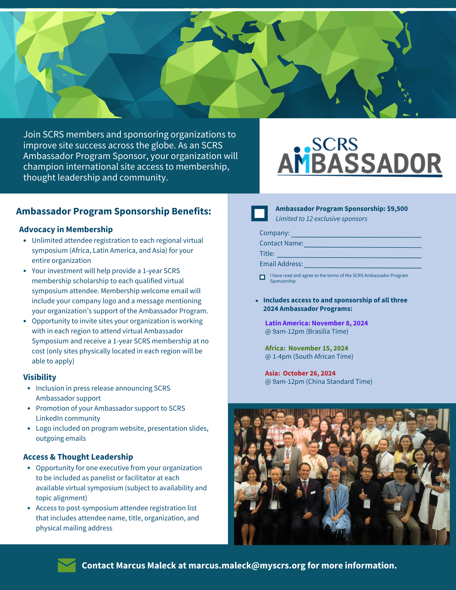 Ambassador Program - Society for Clinical Research Sites