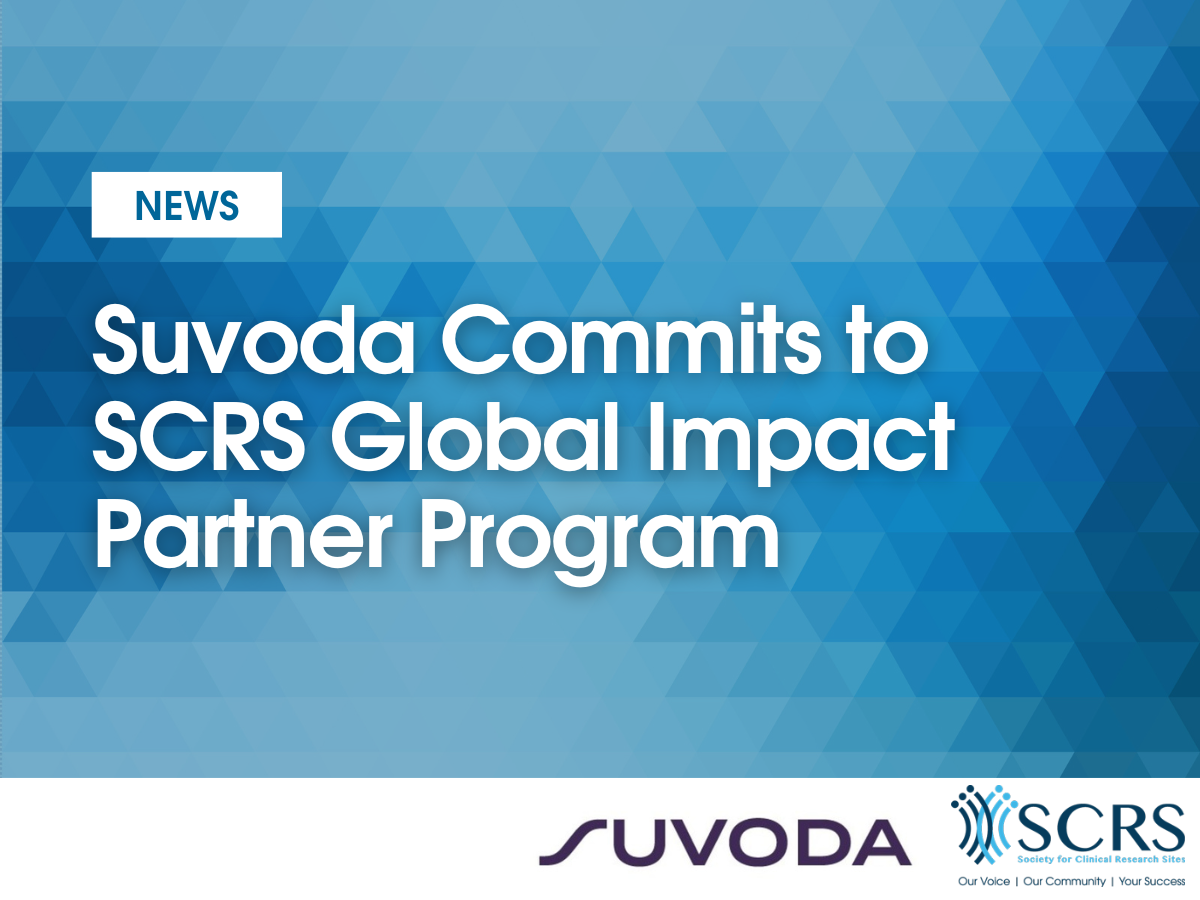 Suvoda Commits to SCRS Global Impact Partner Program | Society for ...